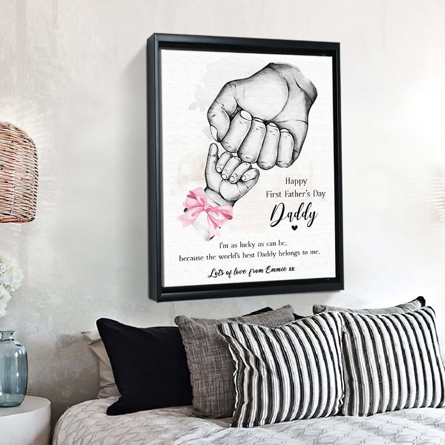 Personalized Fathers Day Gifts From Daughter | Happy Fathers Day Canvas ...