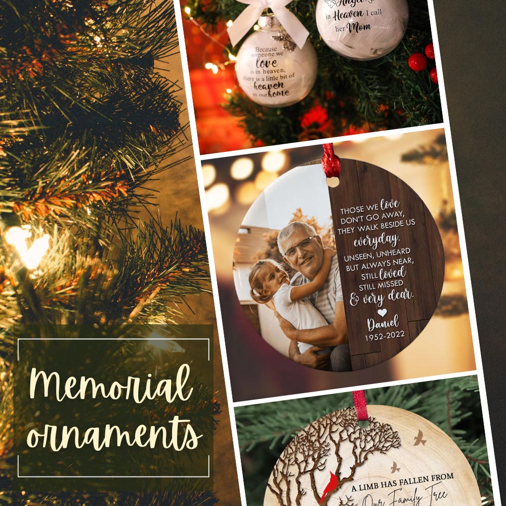 95+ Memorial Ornaments with Picture for Loss of a Loved One - Memory-Gift™