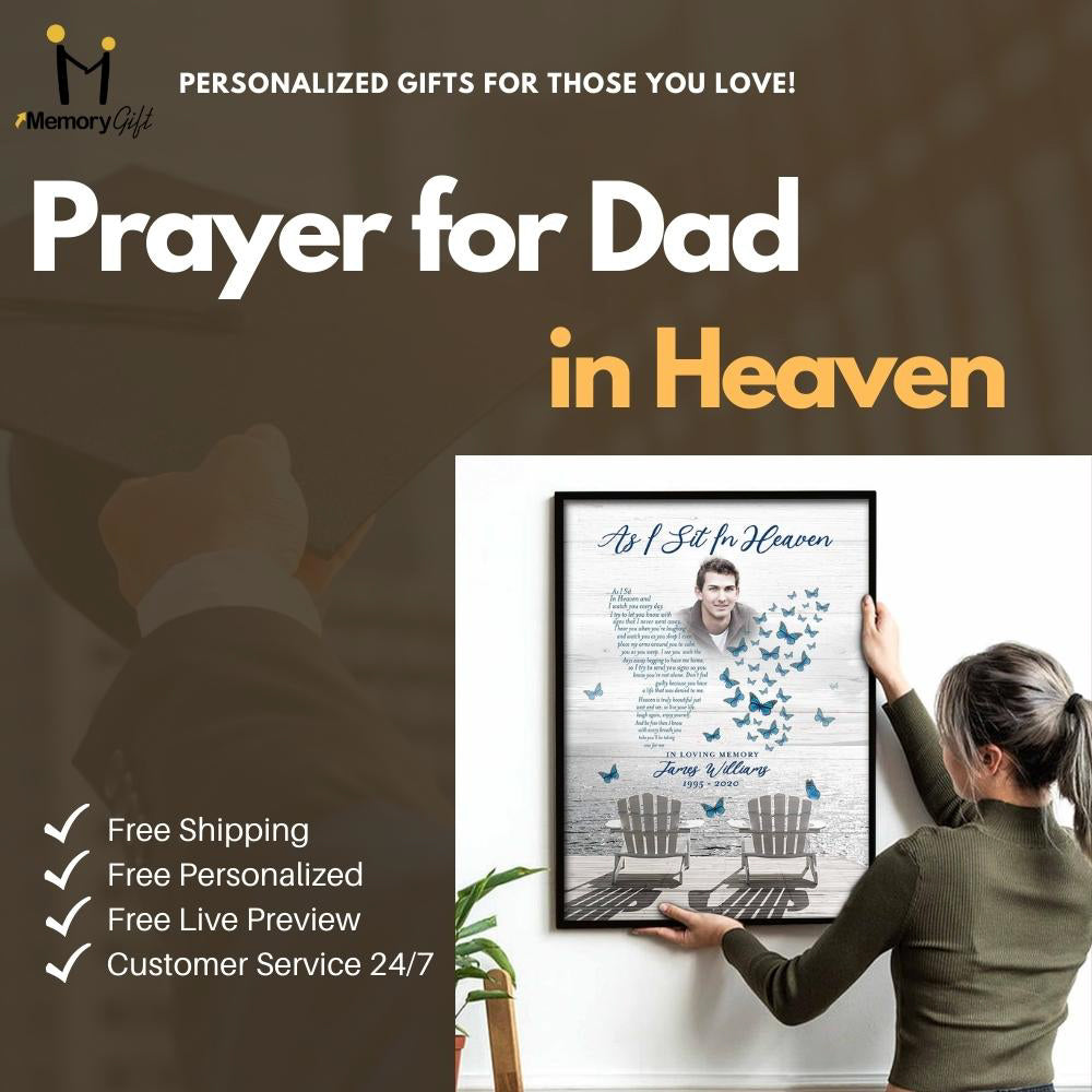 Unique Memorial Gift with Prayer for Dad in Heaven Quote - 09/2025 ...