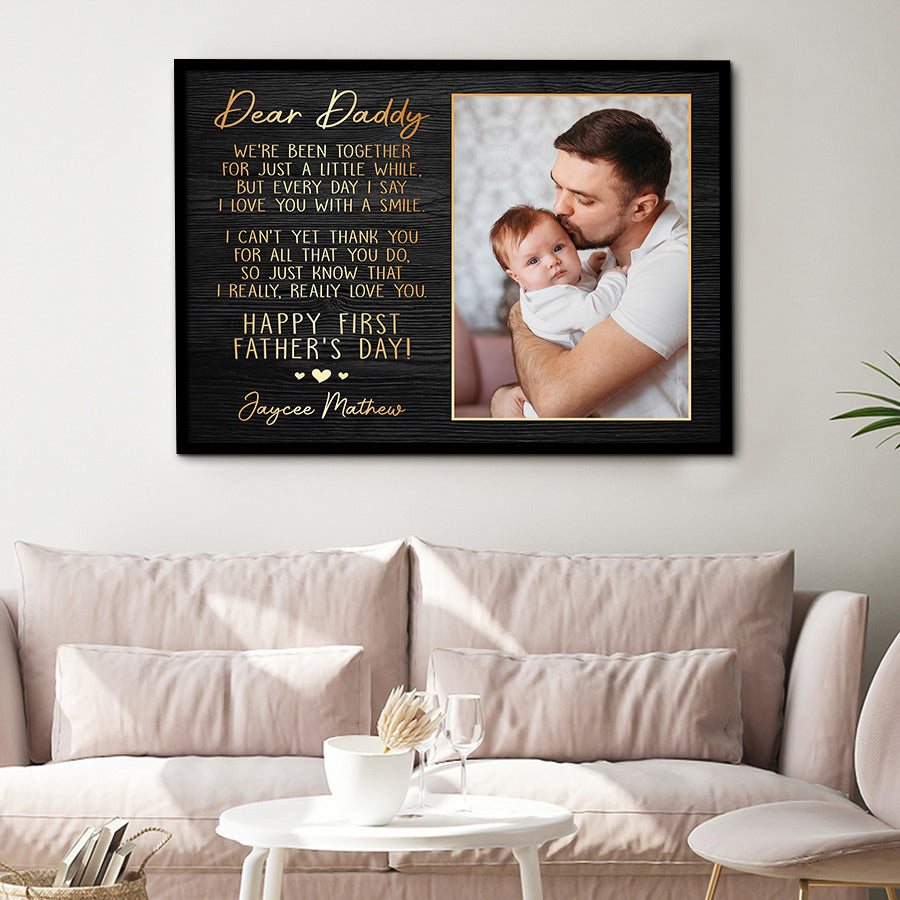 1St Fathers Day Gift | Dad Custom Photo Canvas From Wife | Custom Daddy ...