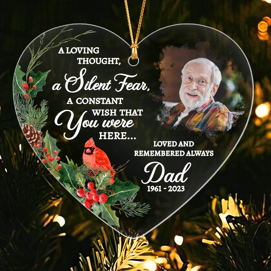 Dad Memorial Christmas Ornament | Custom Photo A Loving Thought A ...