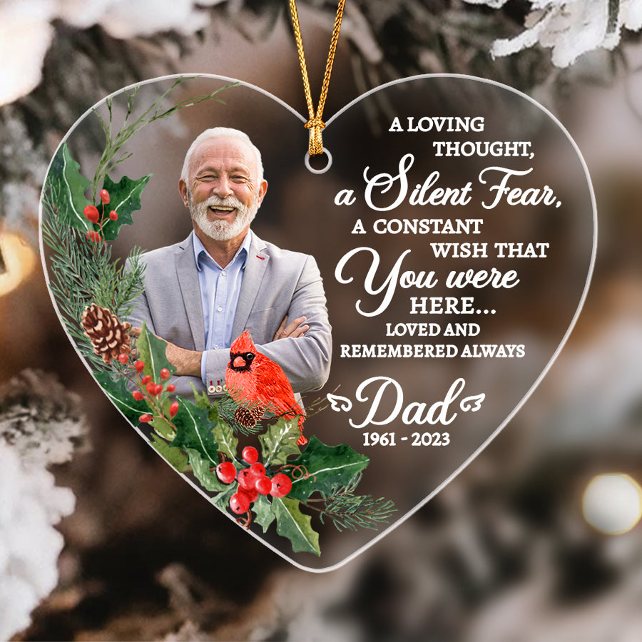 Dad Memorial Ornaments | A Loving Thought A Silent Tear Acrylic ...