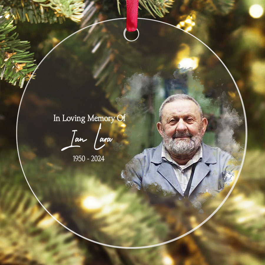 Memorial Ornament | In Loving Memory Acrylic Ornament With Picture ...