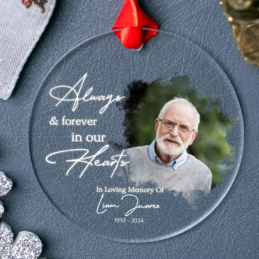 Memorial Ornament | Always And Forever In Our Heart Ornament With ...