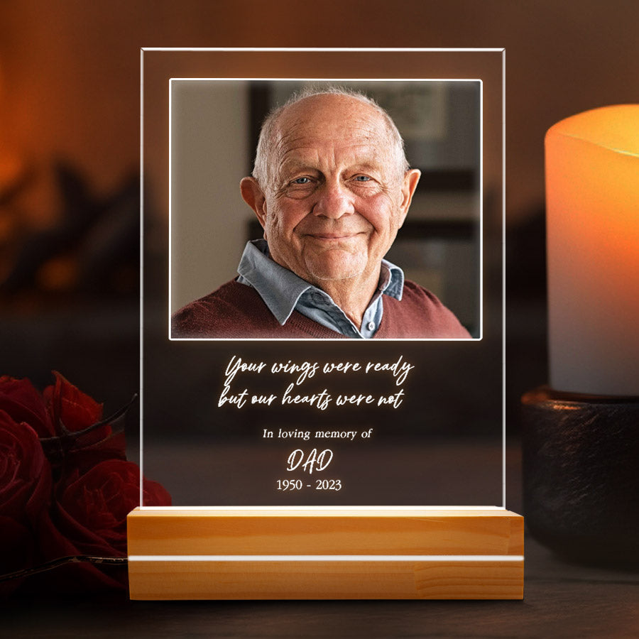 Custom Memorial Night Light | Your Wings Were Ready But Our Heart Were ...