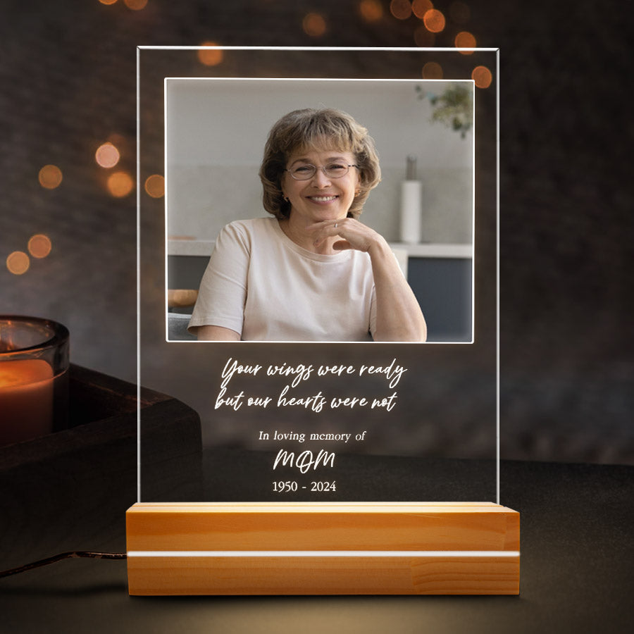 Custom Memorial Night Light | Your Wings Were Ready But Our Heart Were ...