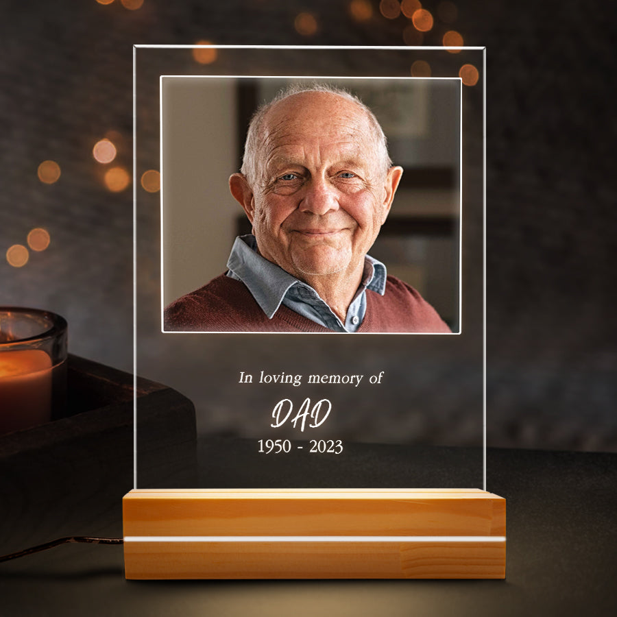 Memorial Night Light | In Loving Memory Plaque With Custom Photo ...