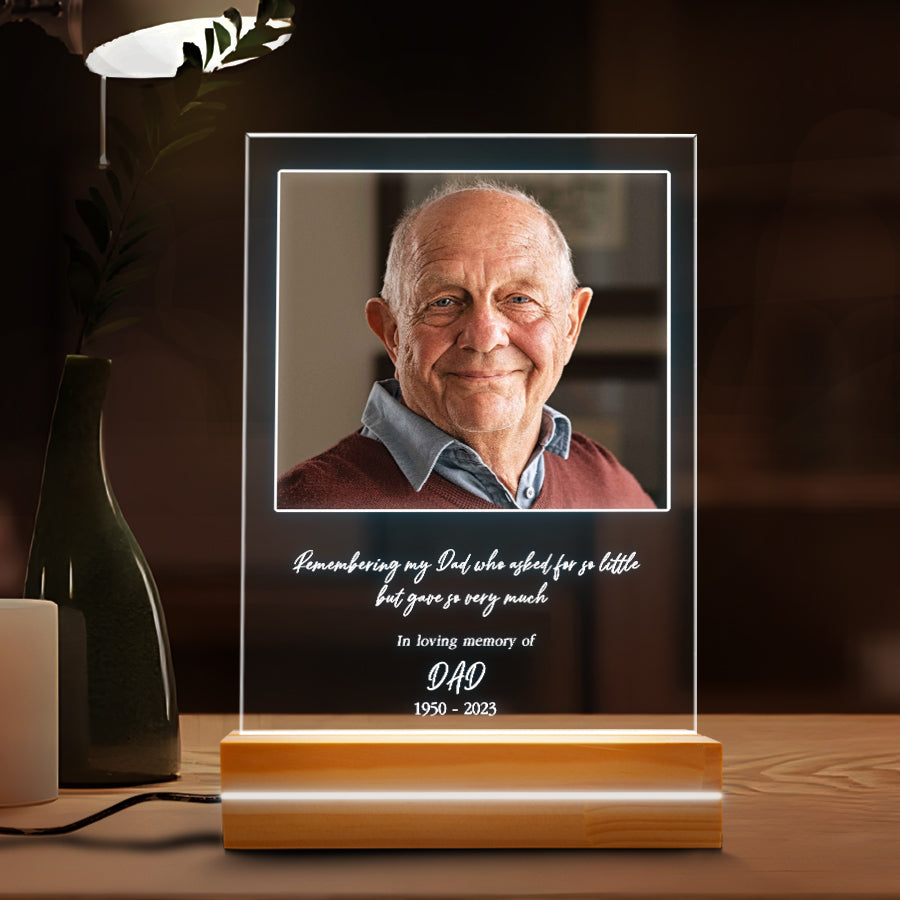 Memorial Night Light | Remembering My Dad Custom Acrylic Plaque | Gifts ...