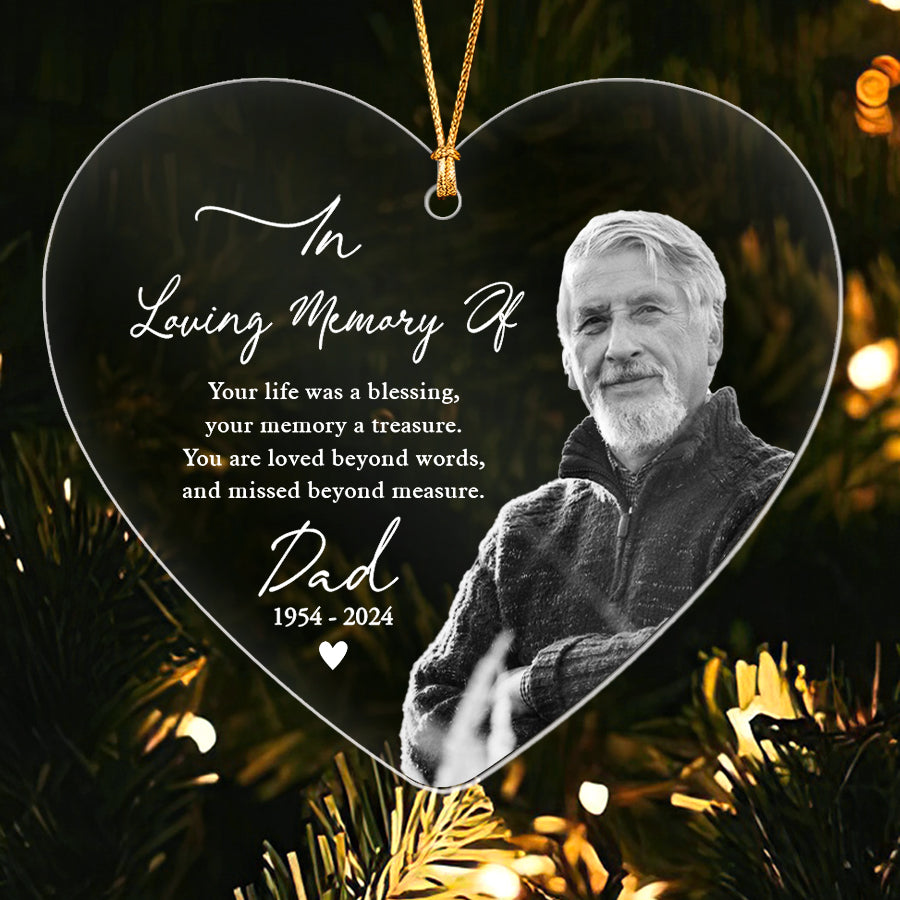 Memorial Ornaments For Dad | In Loving Memory Christmas Ornament ...
