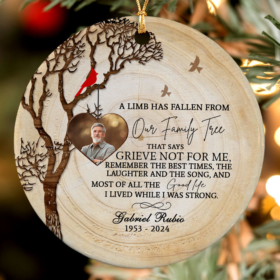 Memorial Christmas Ornaments | A Limb Has Fallen Christmas Ornament ...