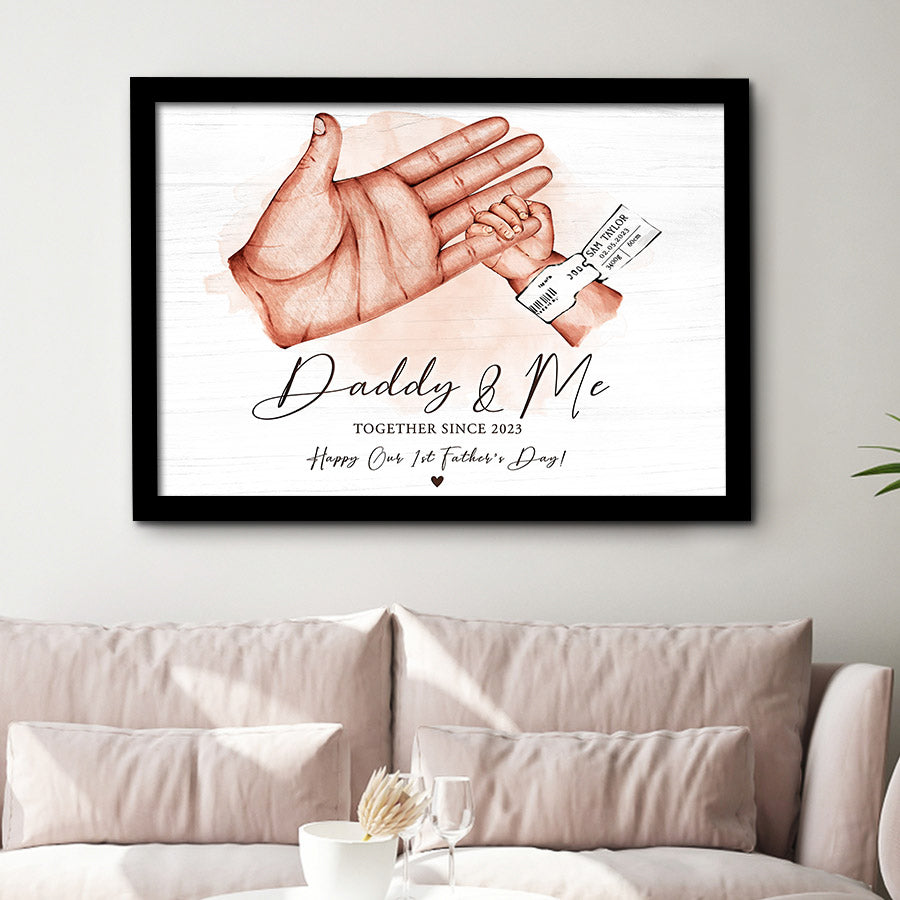 New Dad Gift | Custom First Fathers Day Canvas Print For New Dad ...