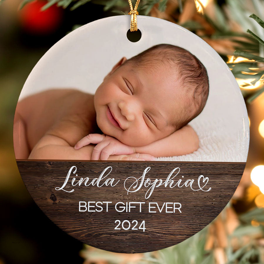 Personalized Baby’S First Christmas Ornament | Custom Photo And Name ...