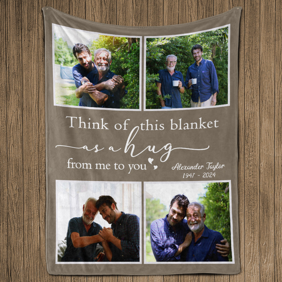 Personalized Memorial Blankets | A Hug From Heaven Blanket With Photo ...