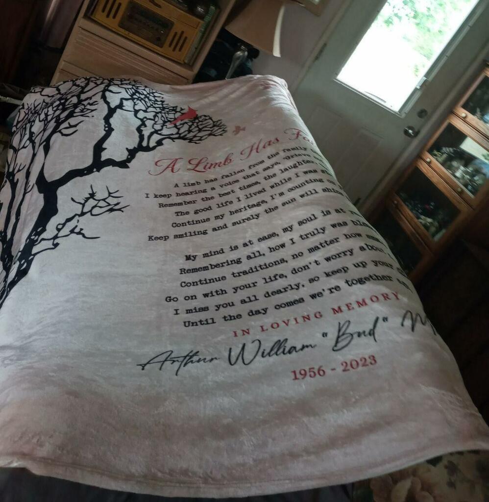 Memorial Blankets | Fallen Limb Poem Gift | In Loving Memory Blankets ...