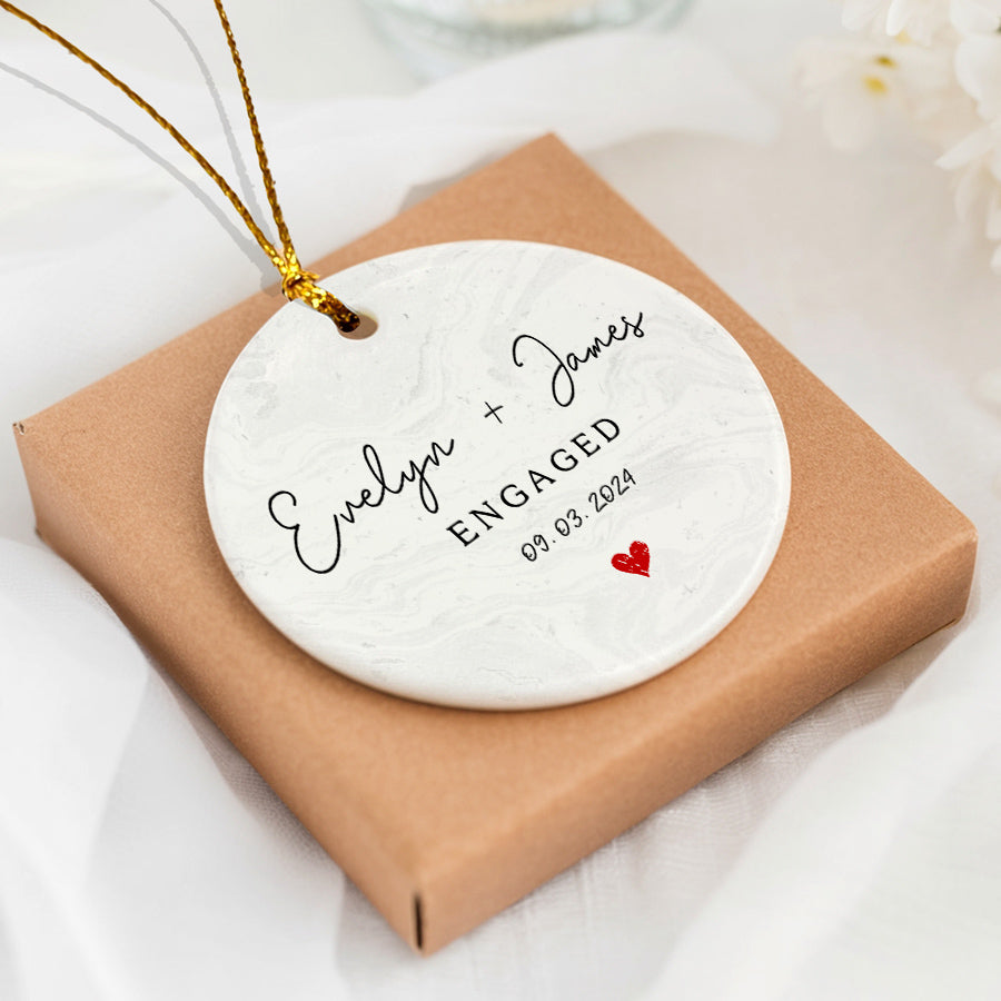 Custom Engagement Gift With Names | Engagement Gifts Ornament | Gifts ...