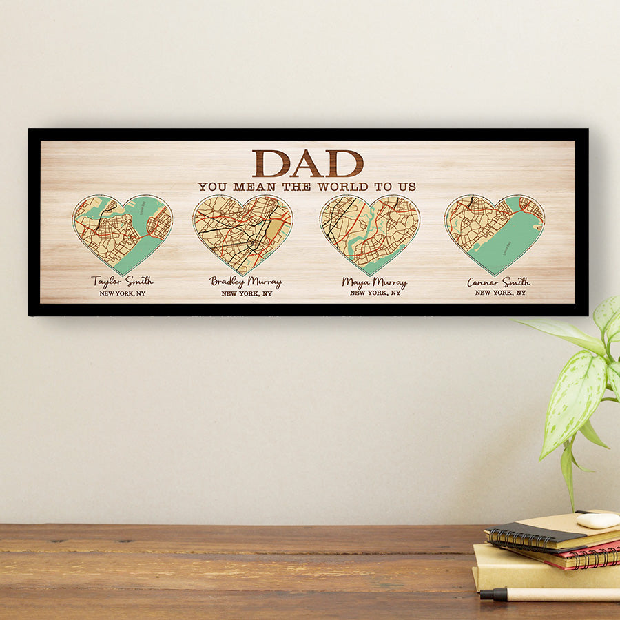 Custom Fathers Day Gifts | Custom City Map Canvas | Dad You Mean The ...