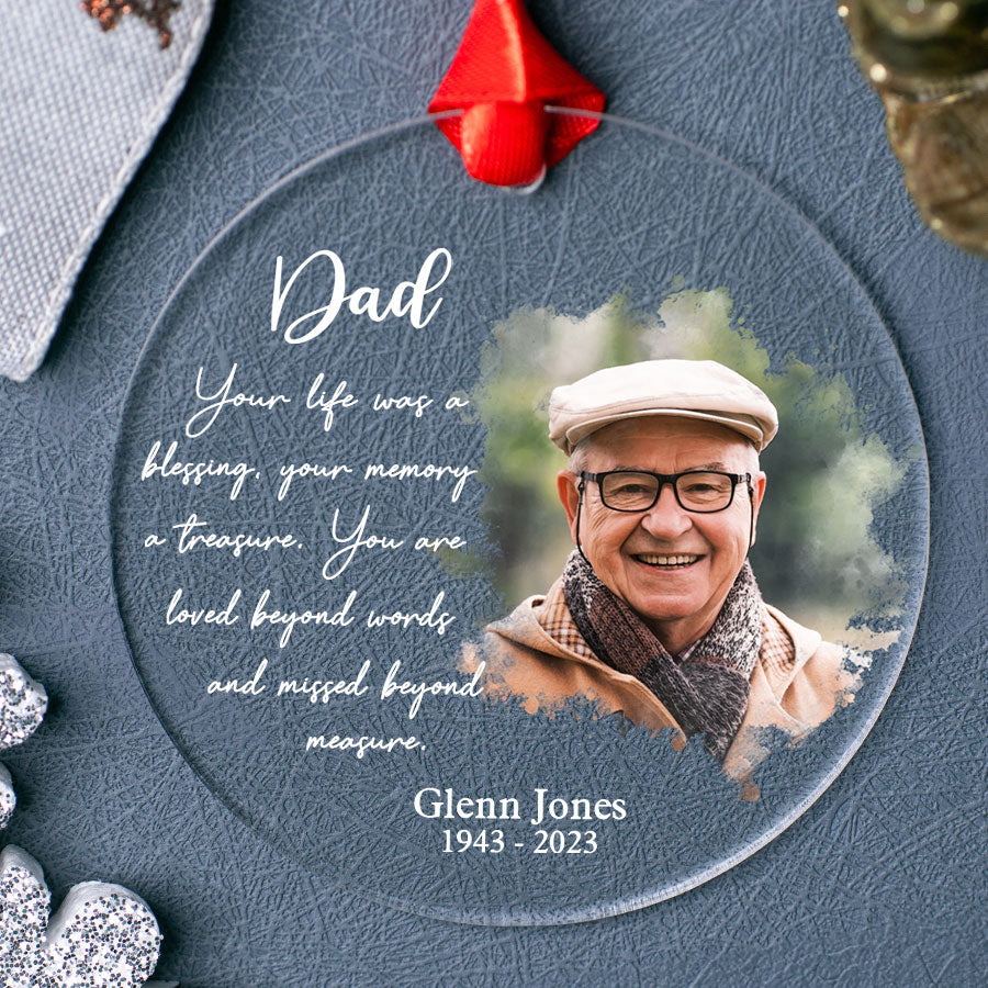 Dad Memorial Ornaments | In Memory Photo Ornament | Angel In Heaven ...