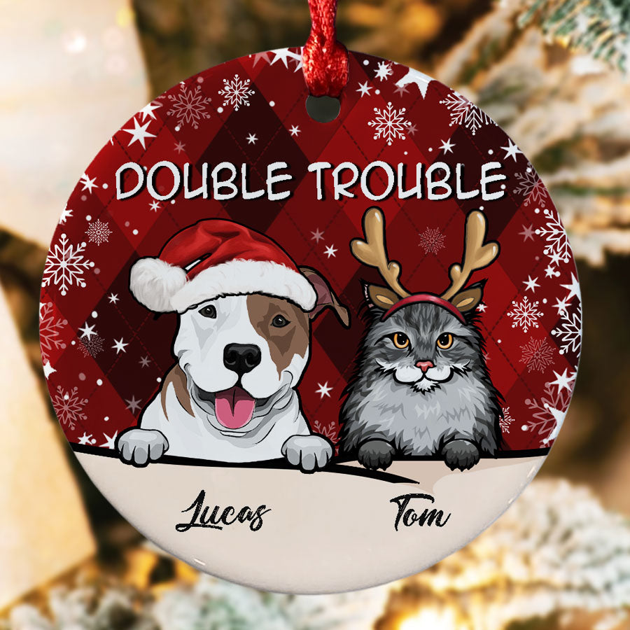 Dog And Cat Ornaments | Double Trouble Dog Ornaments | Pet Ornaments ...