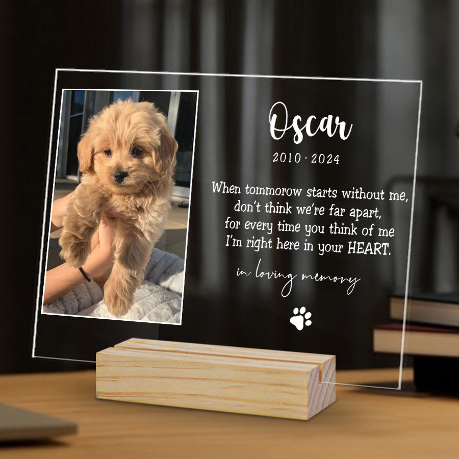 Dog Remembrance Gifts | When Tomorrow Starts Without Me Plaque ...