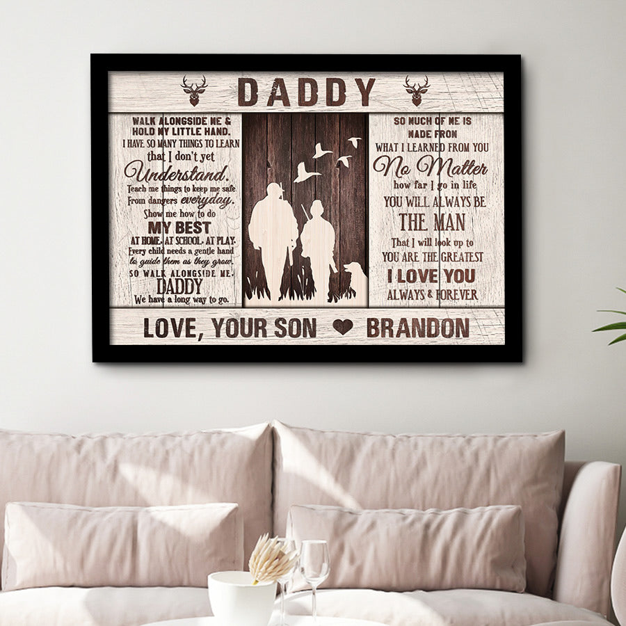Father Son Personalized Gifts | Dad Canvas Father’S Day | Walk ...