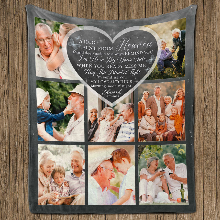 Funeral Blanket With Picture | Memory Picture Blankets | A Hug Sent ...