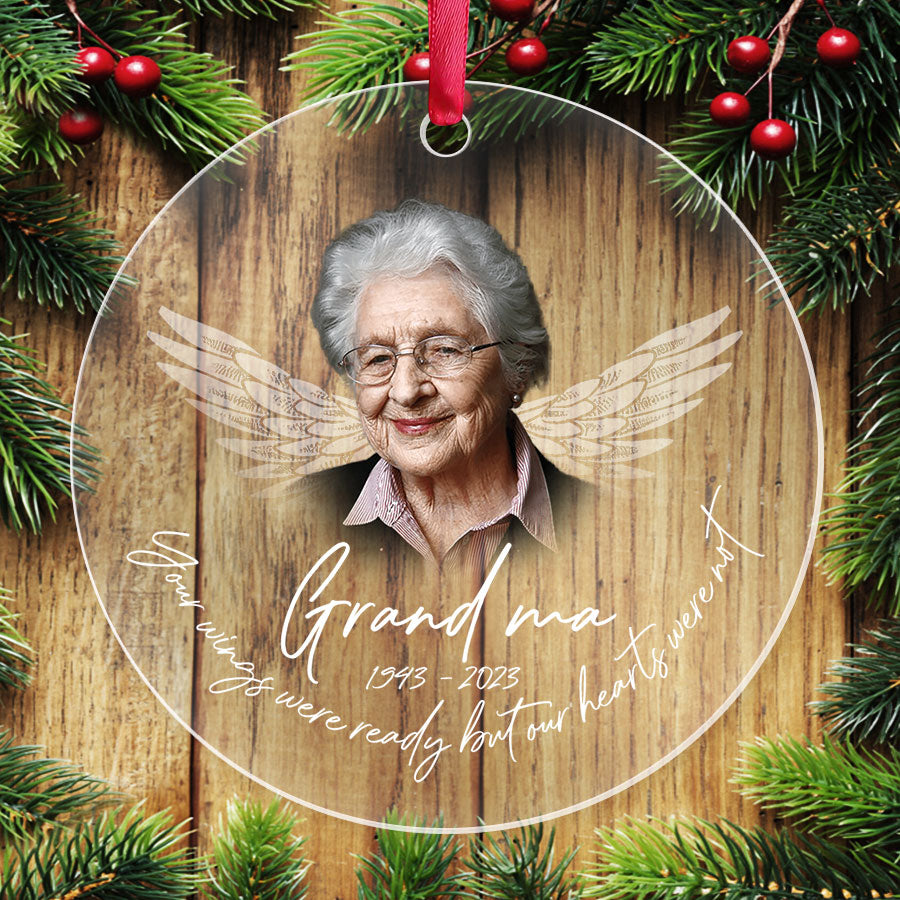 Grandma Memorial Ornament | Memory Ornaments With Picture | Your Wings ...