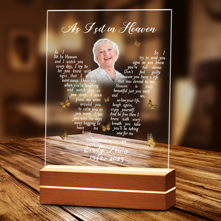 In Memory Personalized Gifts | As I Sit in Heaven | In Memory of Mom ...