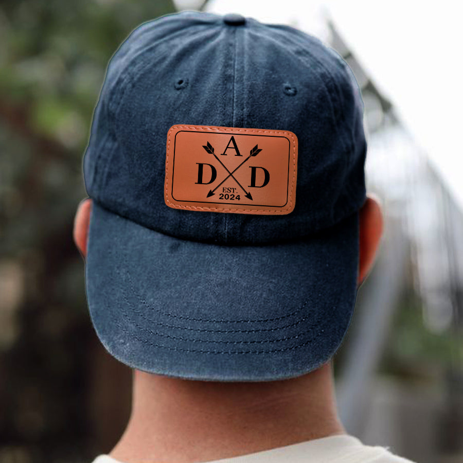 Leather Patch Dad Hat | Fathers Day Gift | Custom Dad Leather Patch Hat ...