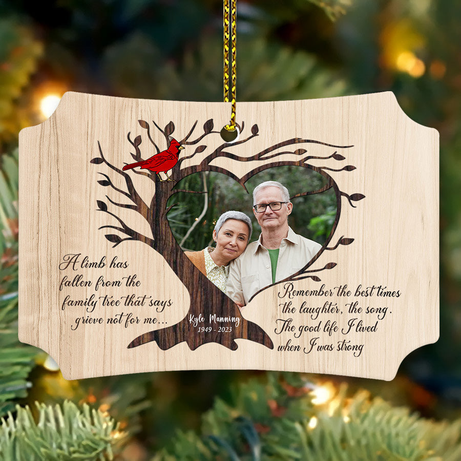 Memorial Photo Ornament | Sympathy Ornaments Personalized | A Limb Has ...