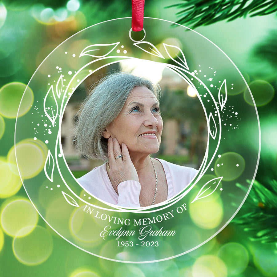 Memorial Photo Ornaments Personalized | In Memory Of Mom Ornaments ...