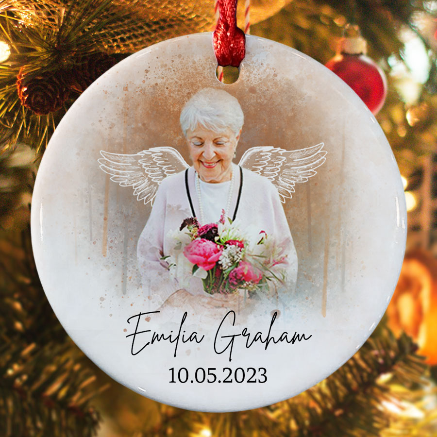 Memorial Photo Ornaments Personalized | In Loving Memory Ornament With ...