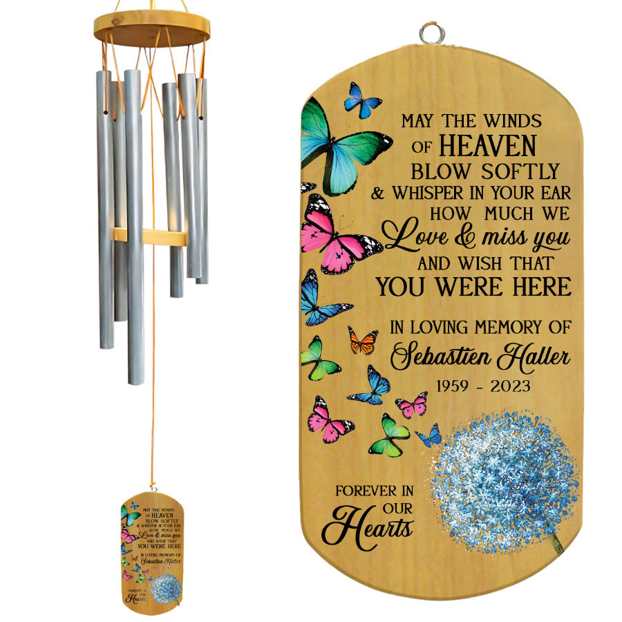Memorial Windchimes | Customized Remembrance Chimes | Butterfly ...
