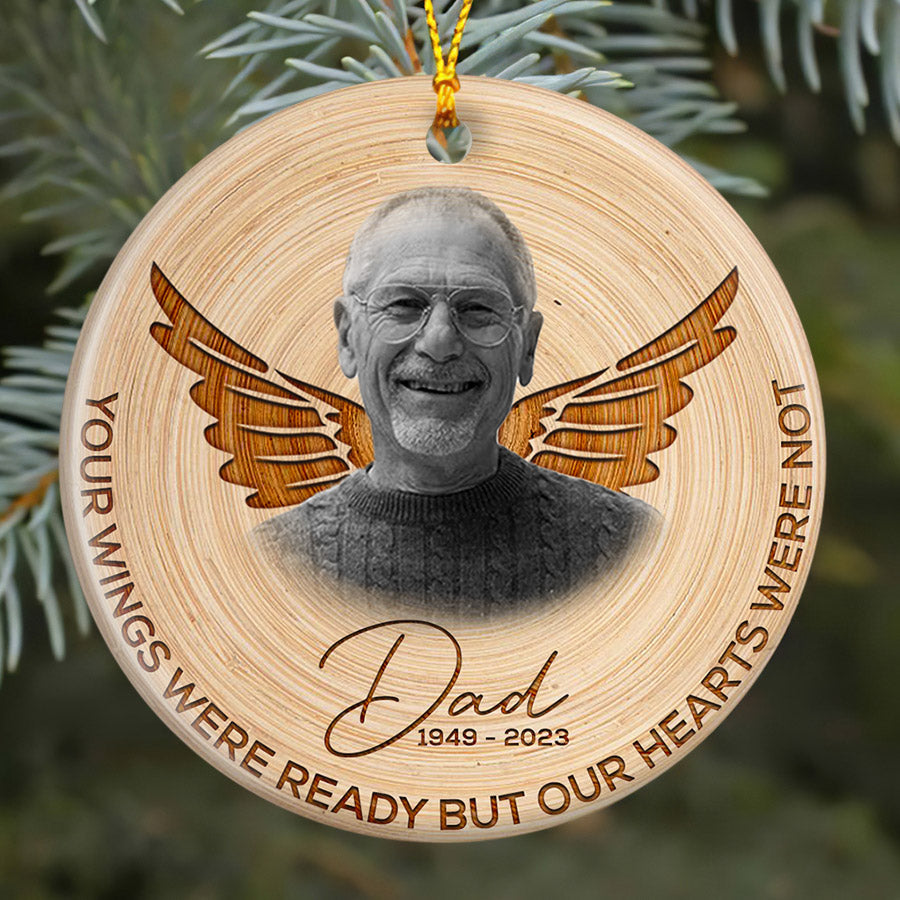 Memory Ornament | Remembrance Ornament With Photo | Your Wings Were ...