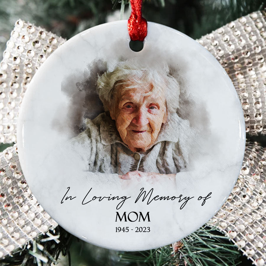 Mom Memorial Ornament | Memory Ornaments With Picture | In Loving ...