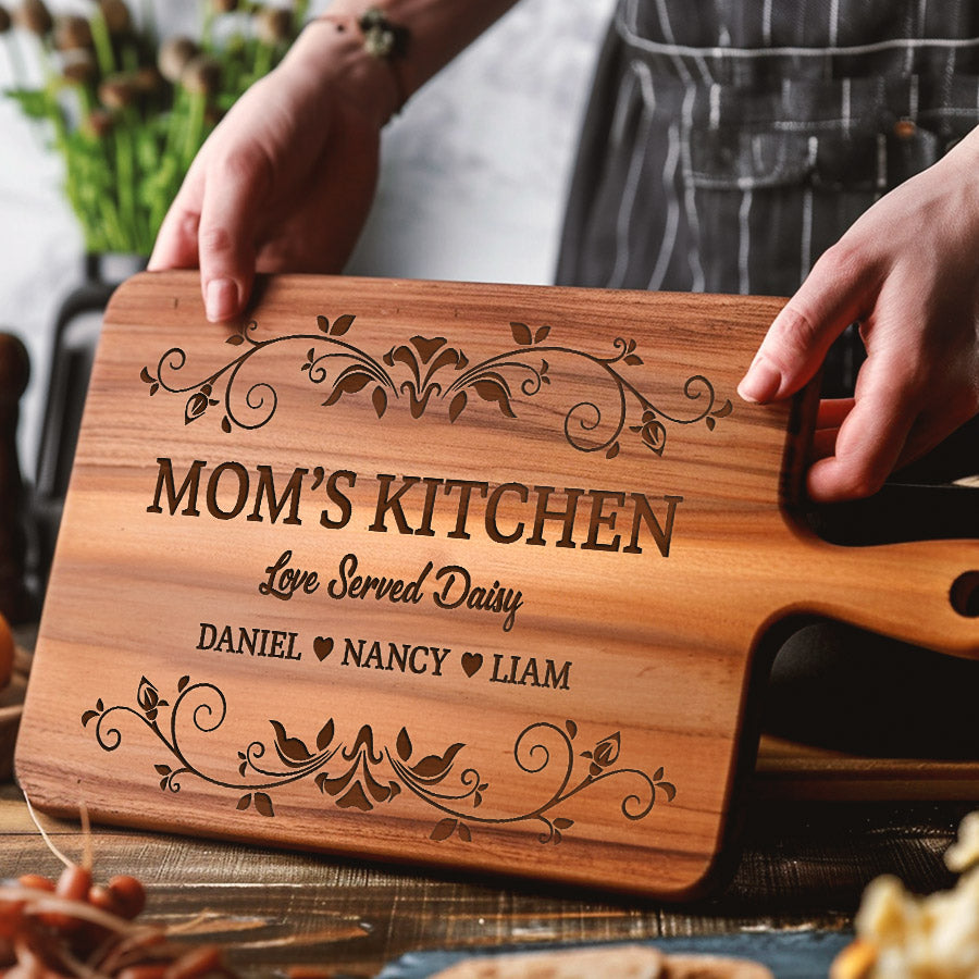 Mom’S Kitchen Cutting Board | Custom Wooden Cutting Board | Mothers Day ...
