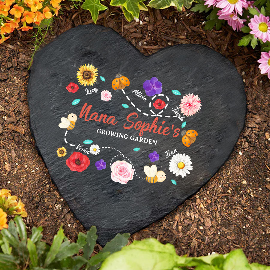 Nana’S Garden Stepping Stone | Grandma'S Garden Birth Month Flowers ...