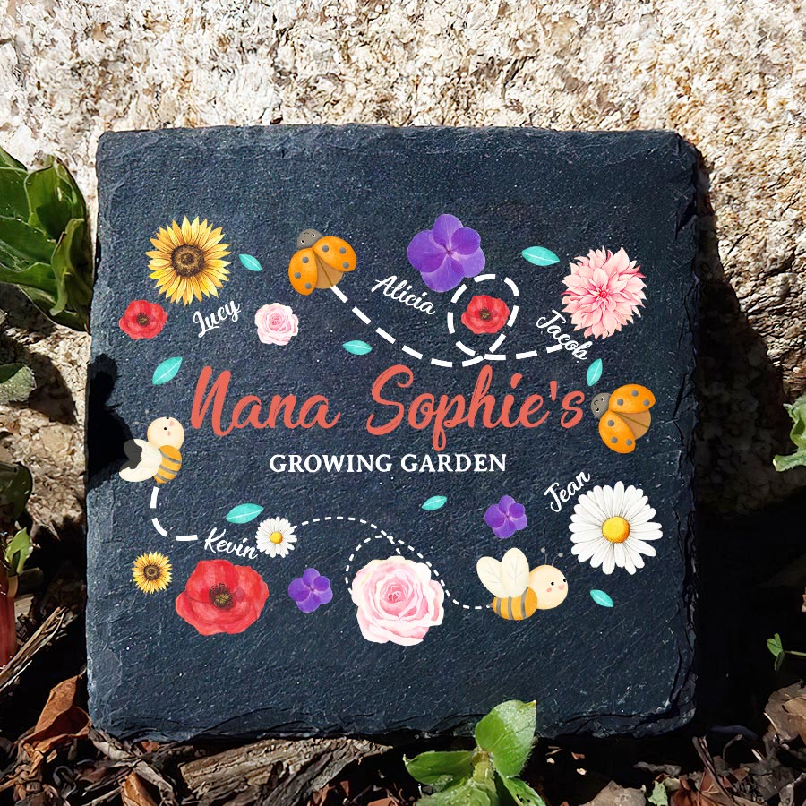 Nana’S Garden Stepping Stone | Grandma'S Garden Birth Month Flowers ...