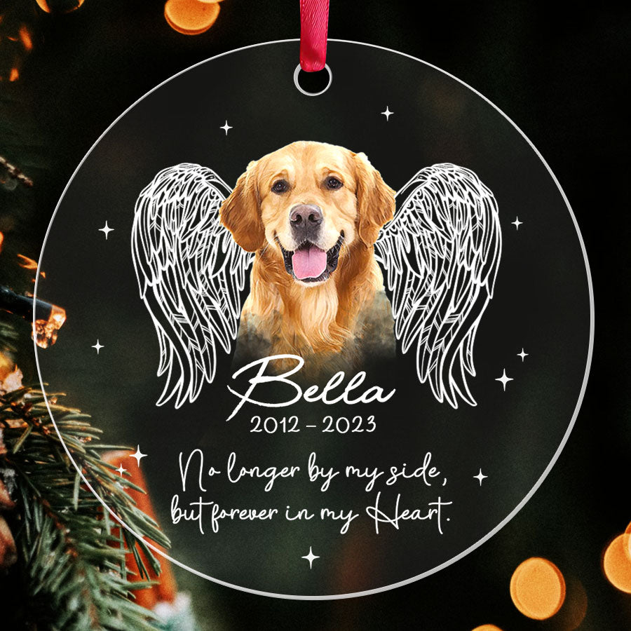 Pet Memorial Ornament Personalized | Dog In Heaven Ornament | No Longer ...