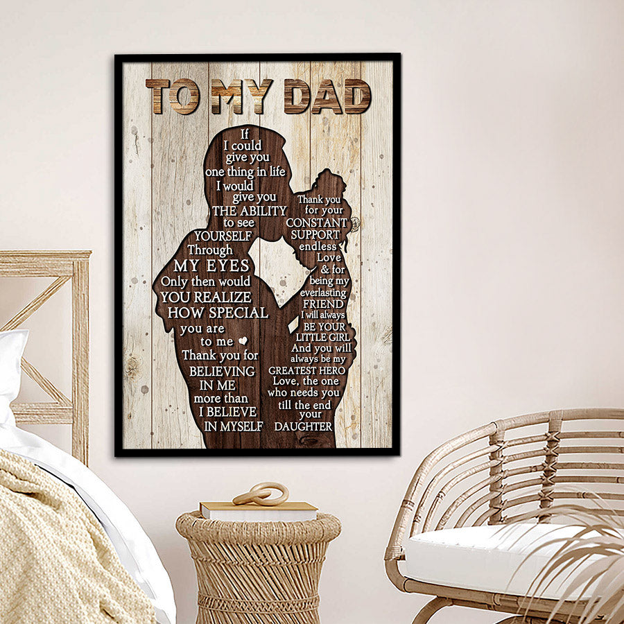 To My Dad Canvas | Canvas For Dad From Daughter | Rustic Style - Memory ...