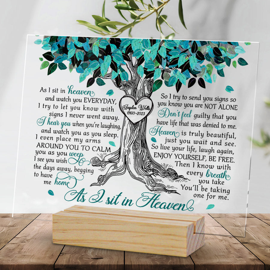 Unique Memorial Gifts | As I Sit in Heaven | Personalized Name Plaques ...