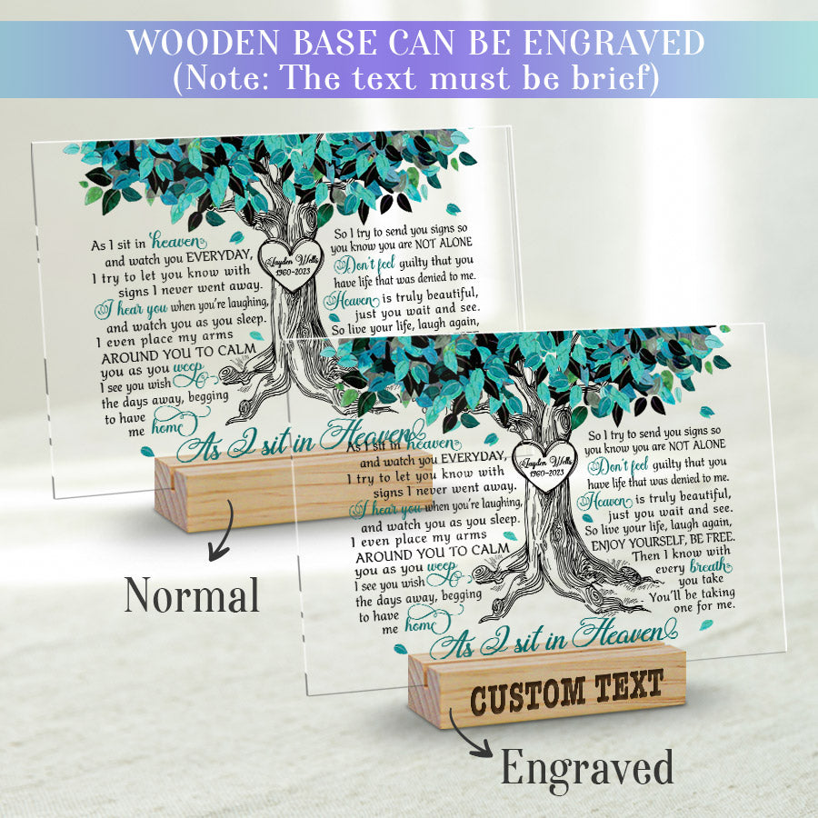 Unique Memorial Gifts | As I Sit in Heaven | Personalized Name Plaques ...