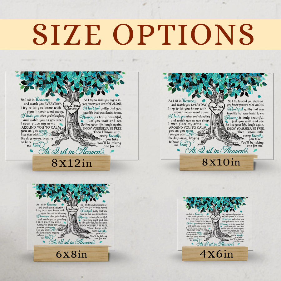 Unique Memorial Gifts | As I Sit in Heaven | Personalized Name Plaques ...