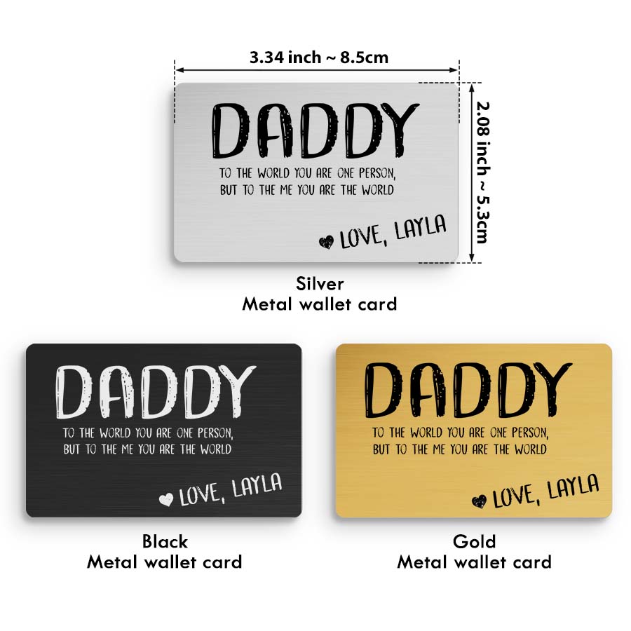 Wallet Card For Dad | 1St Father’S Day Gift | Daddy To The World You ...