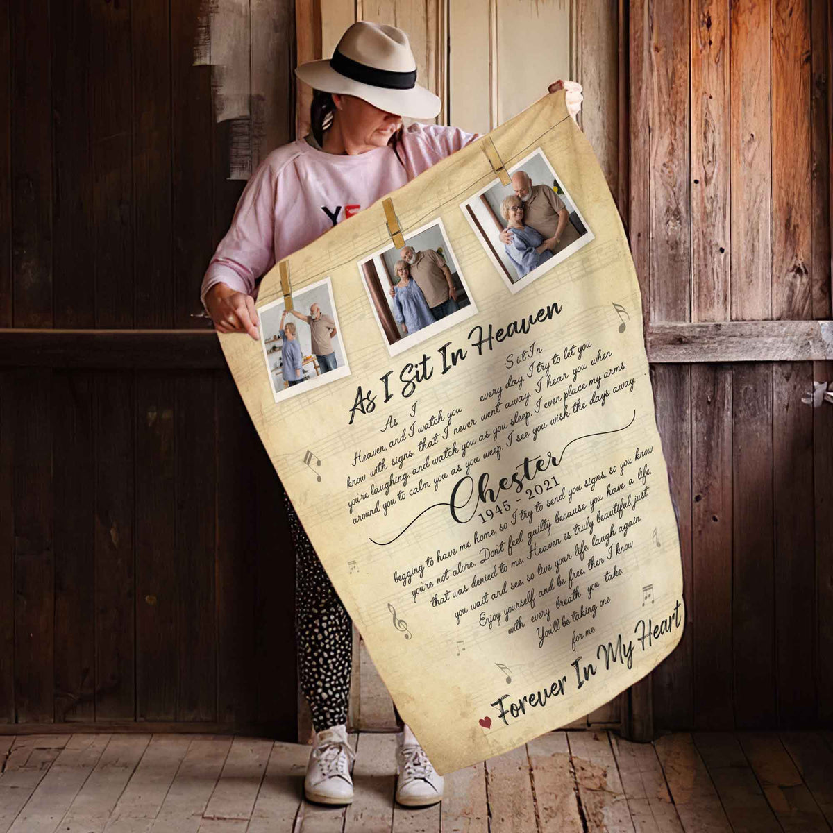 As I Sit In Heaven, Personalized Memorial Blankets With Pictures For ...