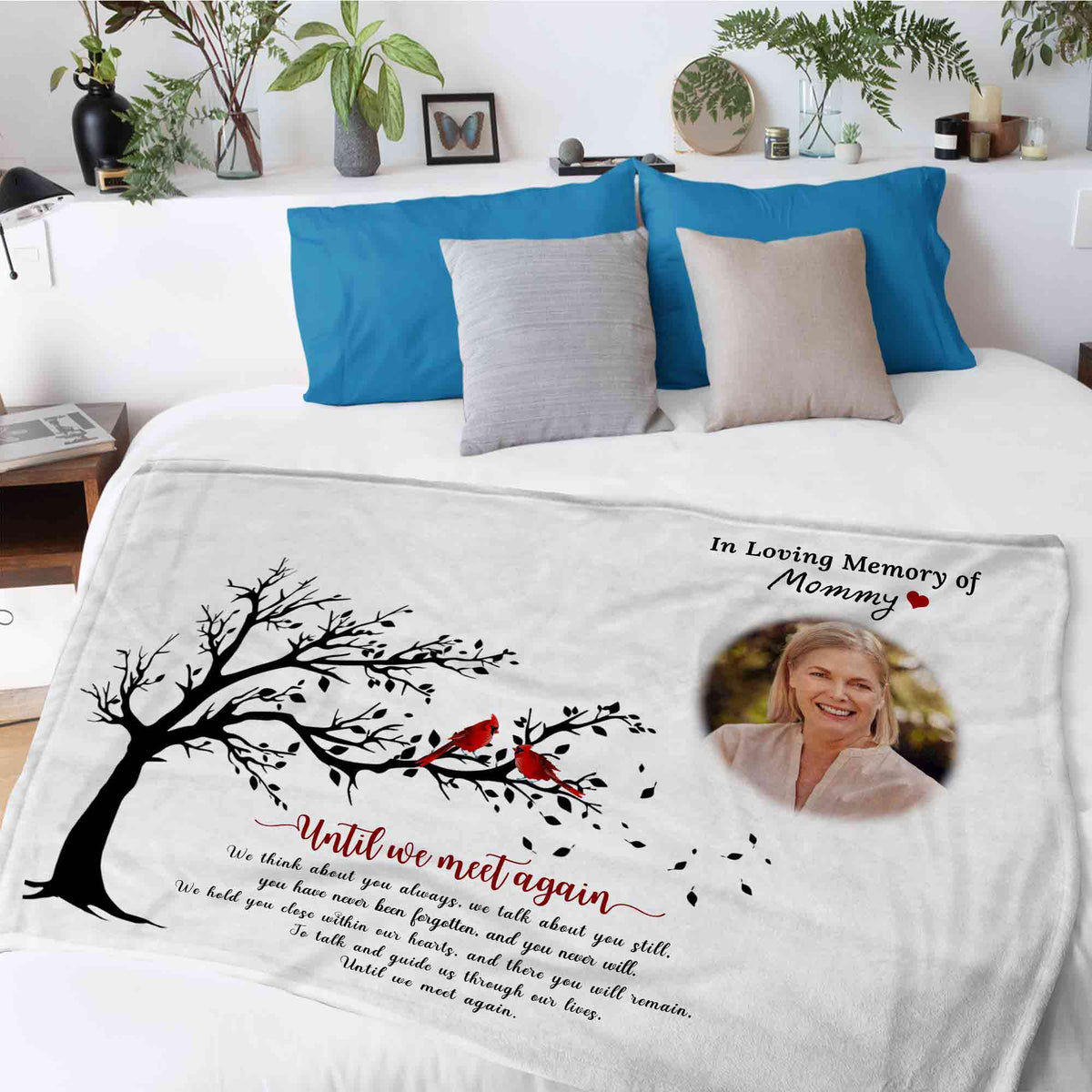Custom Personalized Memorial Red Cardinal Photo Blankets, I Never Left ...