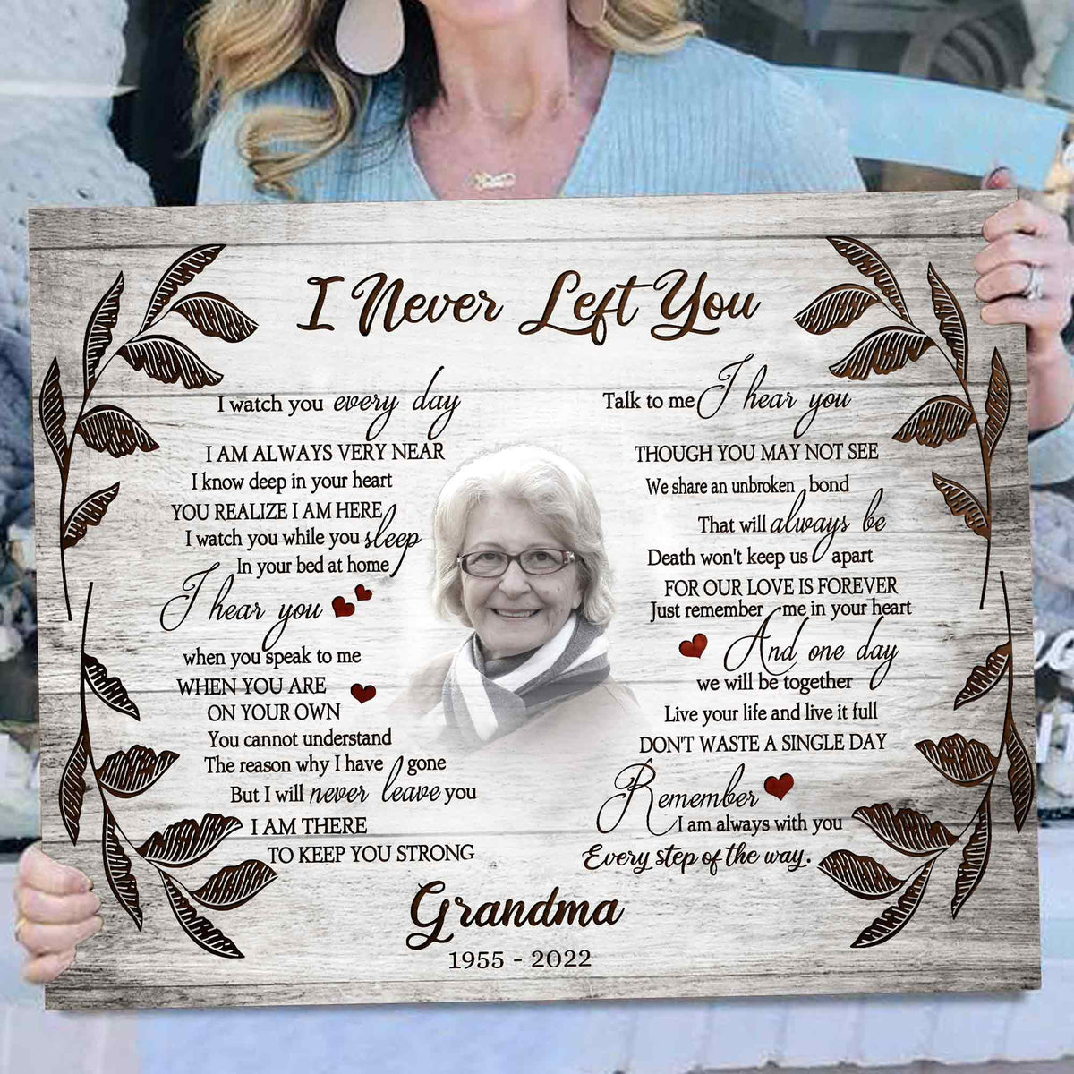 In Memory of Grandma Gifts, I Never Left You Memorial Canvas, Sympathy ...