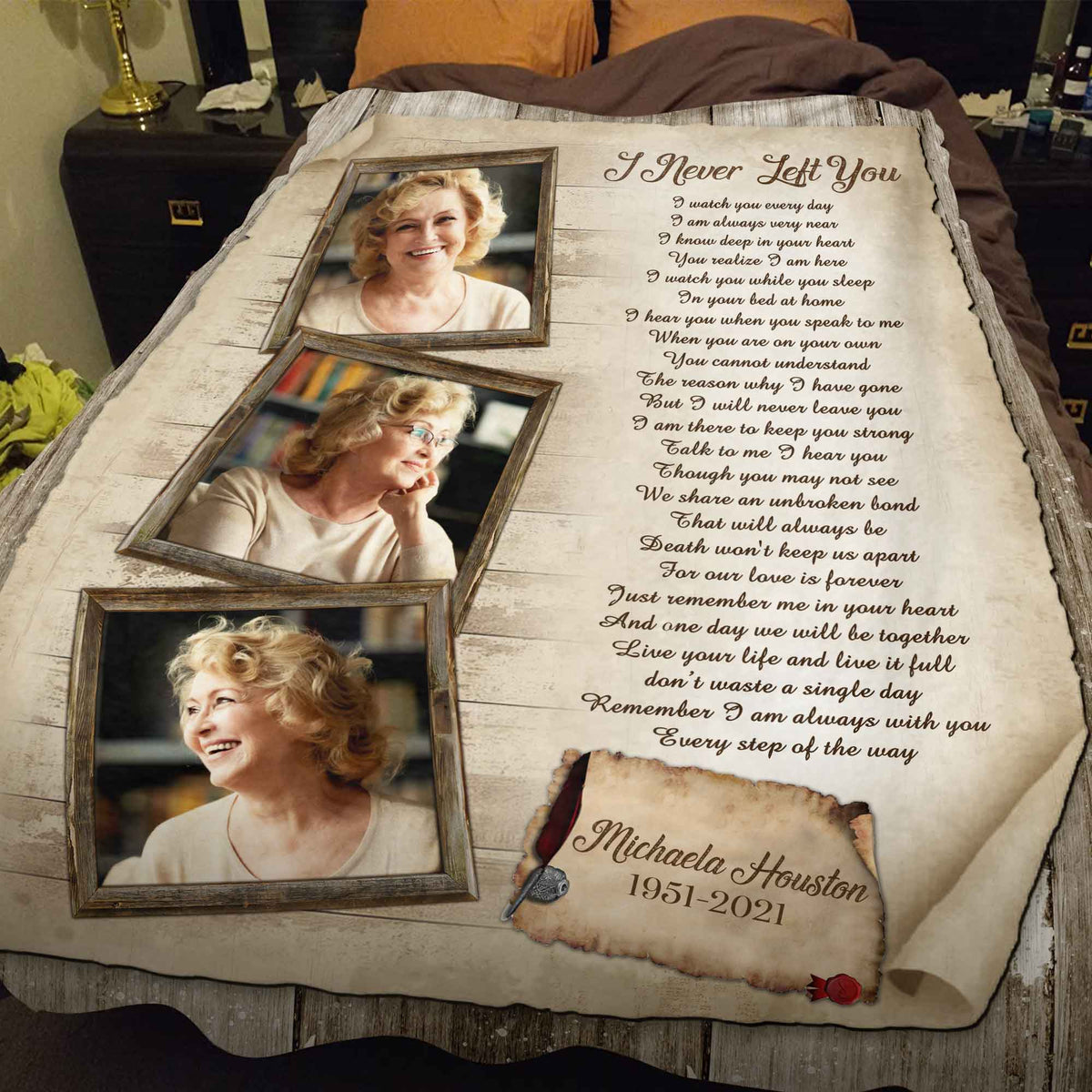 I Never Left You, Memorial Blankets With Pictures, Sympathy Throw ...