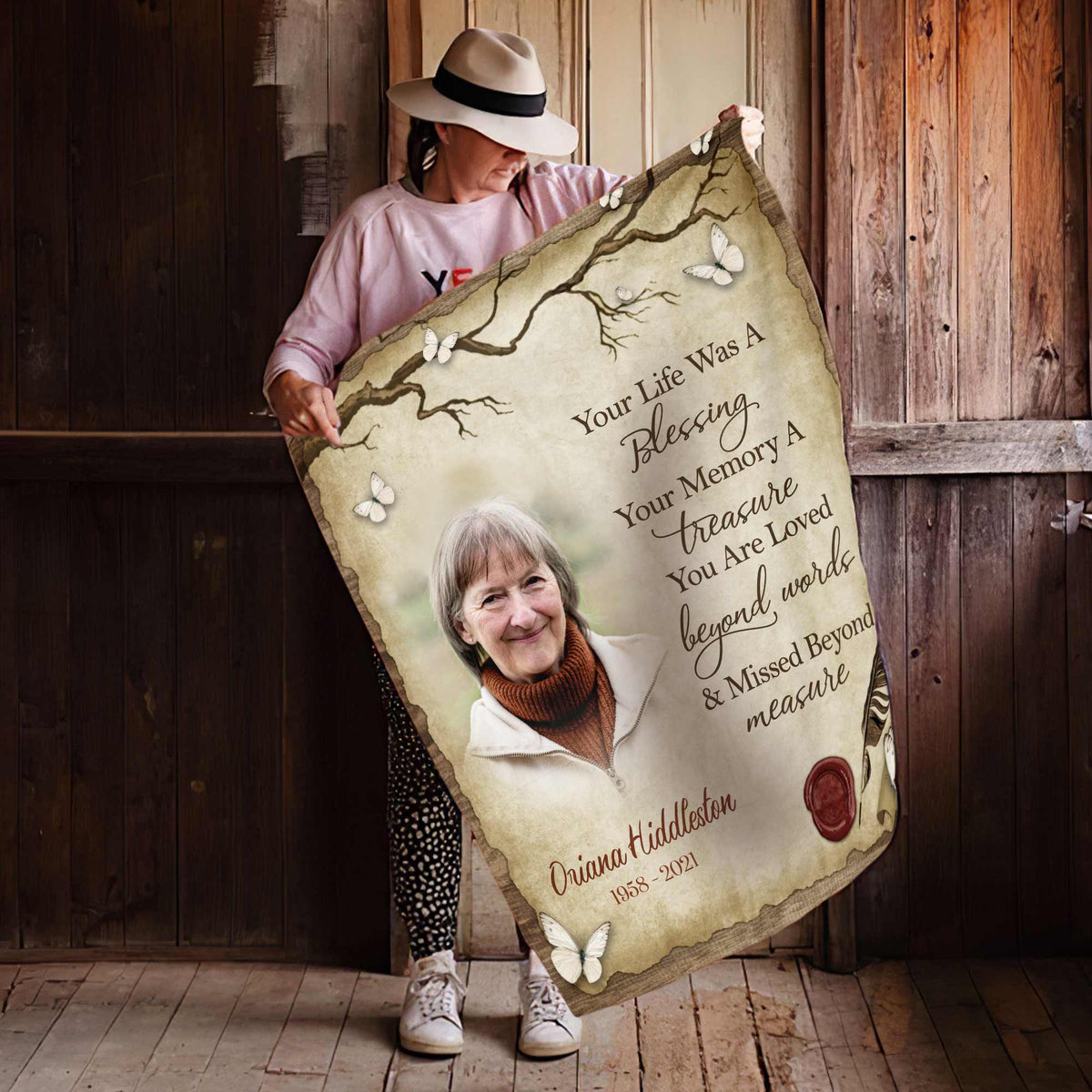 In Loving Memory Blanket For Loss Of Mother Gift, Memorial Butterfly ...