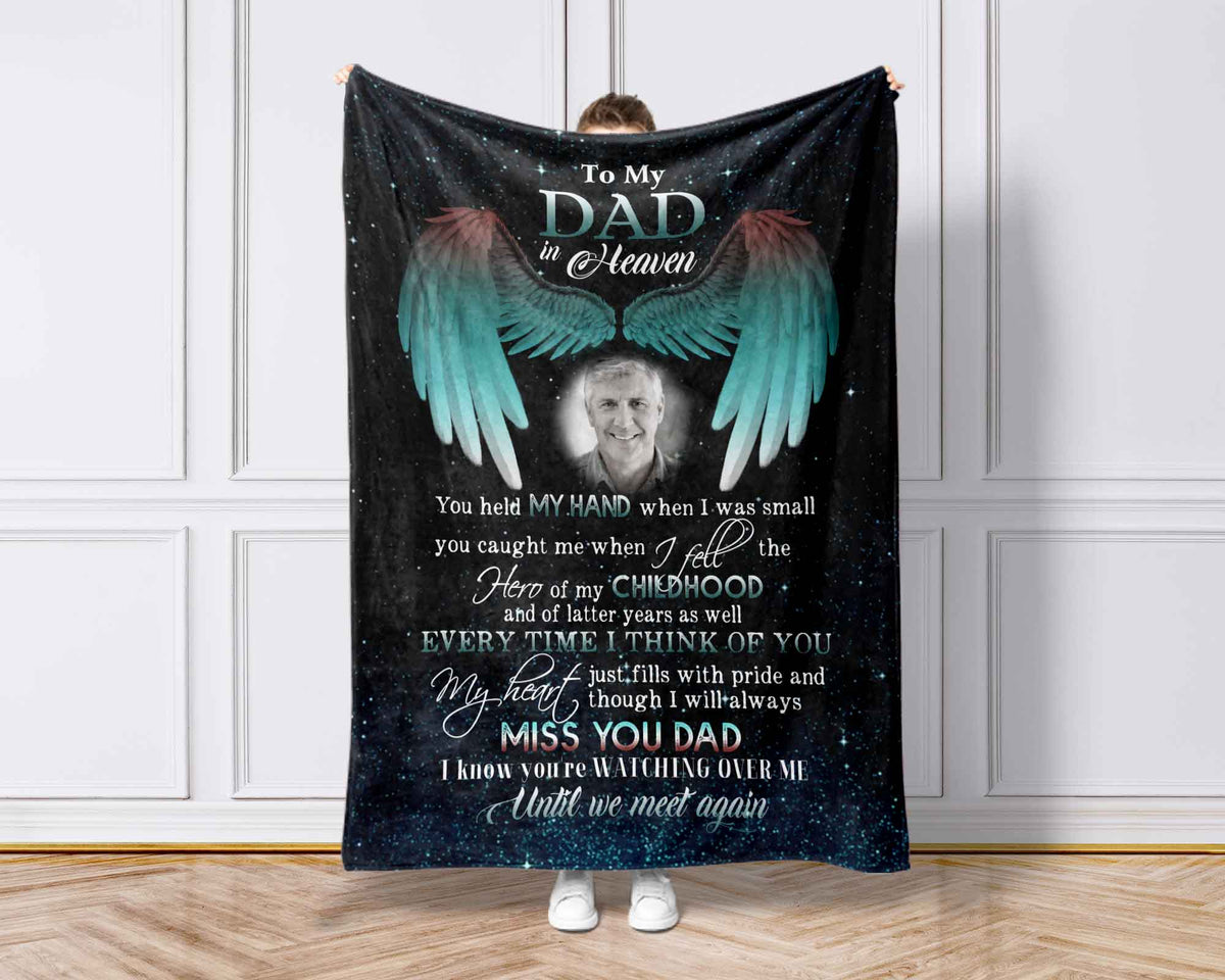 Personalized Loss Of Father Angel Wings Memorial Blanket, In Loving ...