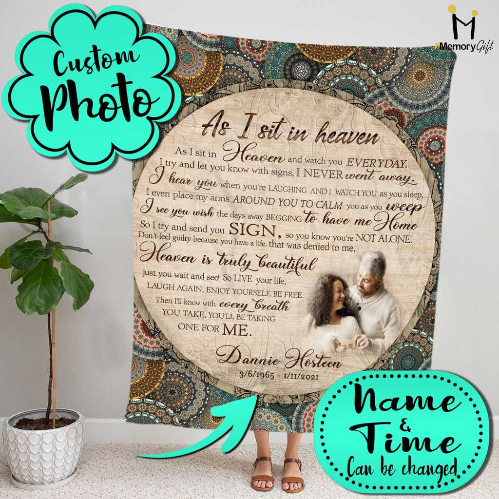Memory Blankets for Funeral | Memorial Blankets With Pictures As I Sit ...
